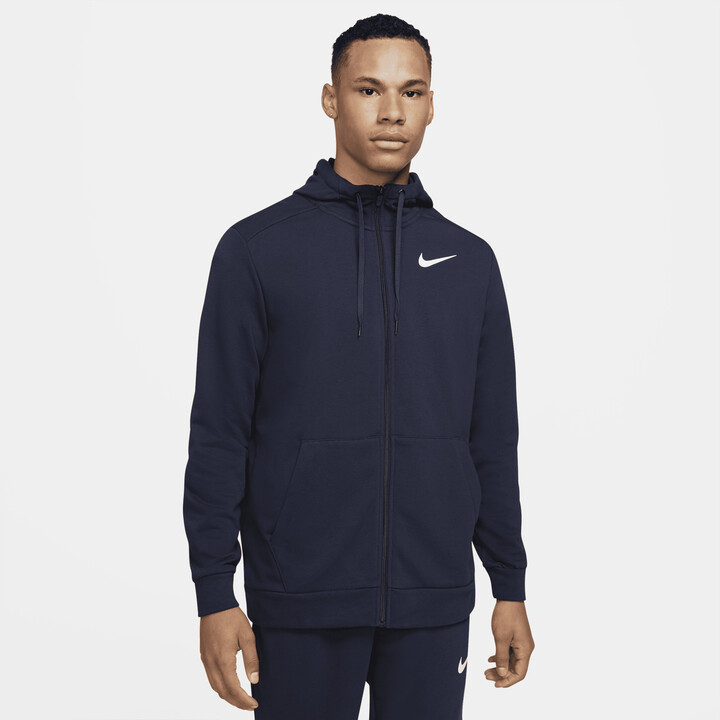 Nike Men's Dri-FIT Full-Zip Training Hoodie in Blue - ShopStyle