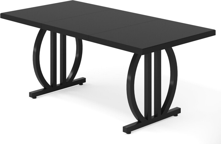Tribesigns Dining Table for 4-6 People, 63 Inch Rectangular Wood ...