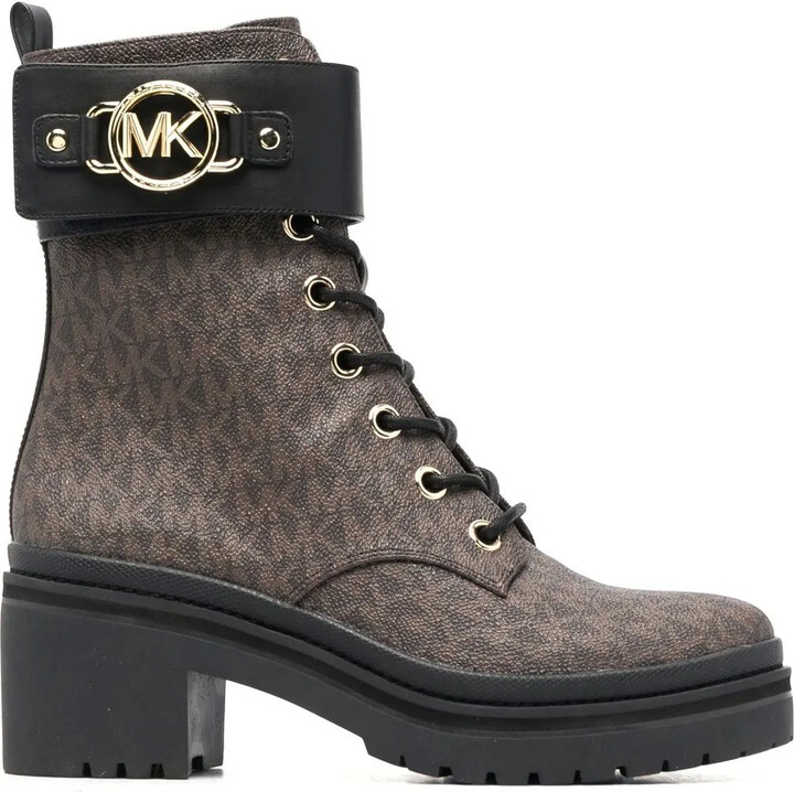 MICHAEL Michael Kors Rory monogram-print combat boots - ShopStyle