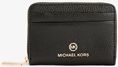 MICHAEL Michael Kors Womens Black Jet Set Brand-plaque Leather Card ...