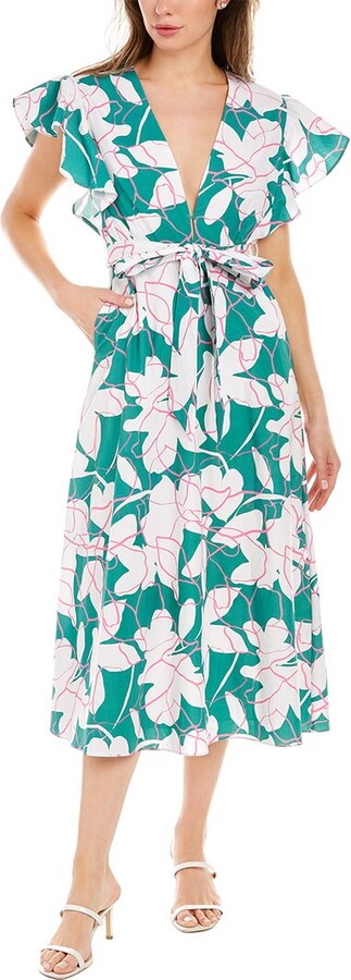 Garrie B Ruffle Midi Dress - ShopStyle