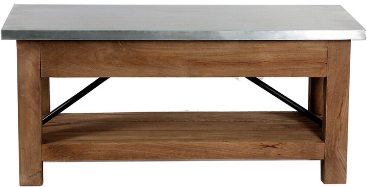 Alaterre Millwork Wood And Zinc Metal 40In Bench With Shelf - ShopStyle