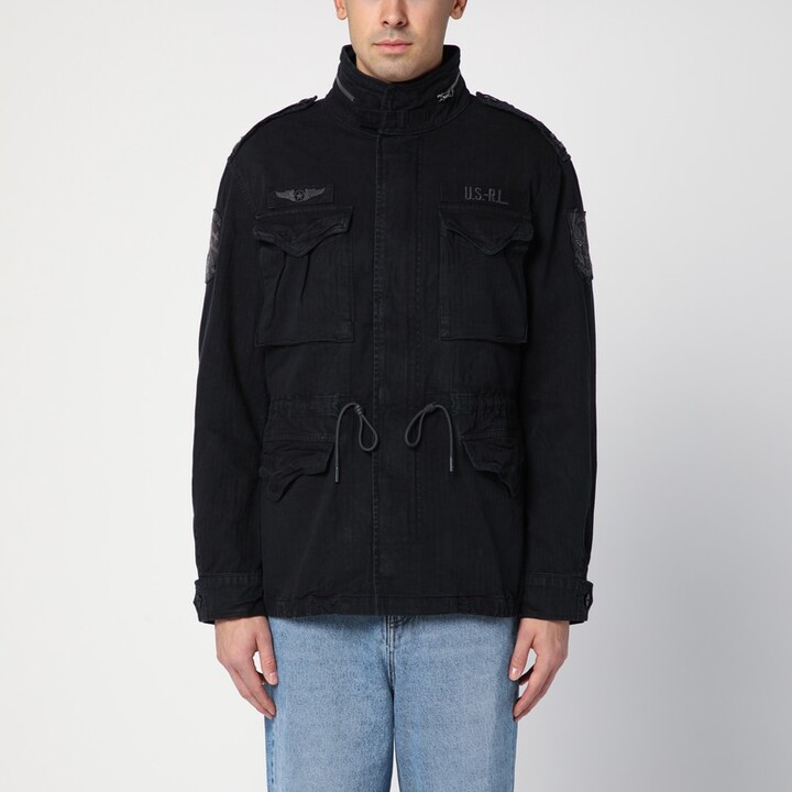 Polo Ralph Lauren Black military jacket - ShopStyle