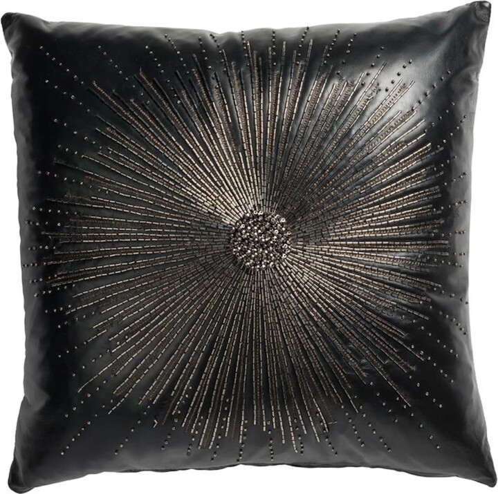 Fameed Khalique Ltd Alonso Embroidered Nappa Leather Cushion ...