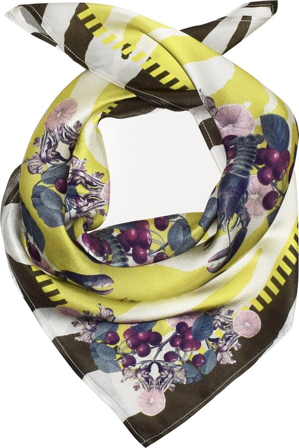 Texas and the Artichoke Women's Lobsters Mustard Silk Scarf - ShopStyle ...