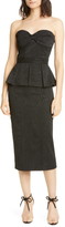 Veronica Beard Allyson Strapless Peplum Midi Dress - ShopStyle