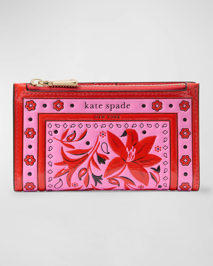 Kate Spade Morgan Bifold Bandana-Embossed Leather Wallet - ShopStyle
