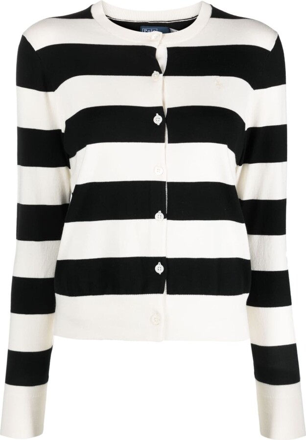 Polo Ralph Lauren Polo Pony-embroidered striped cardigan - ShopStyle