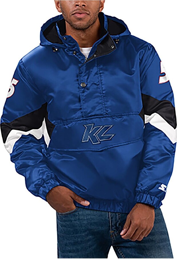 Men's Starter Royal Kyle Larson Home Team Satin Half-Zip Hoodie - ShopStyle