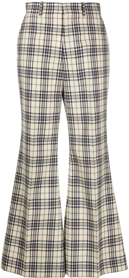 Gucci Tweed Check Flared Trousers - ShopStyle Wide-Leg Pants