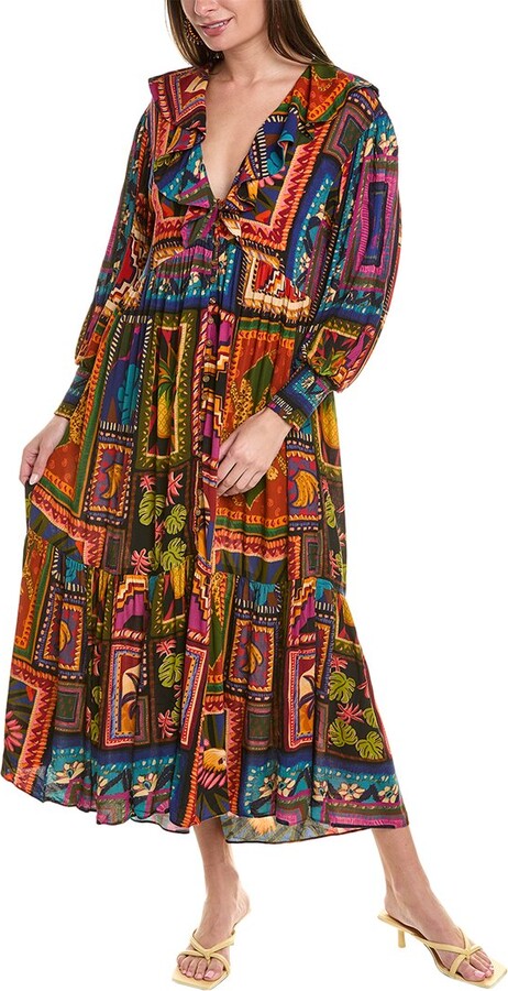 Farm Rio Patchwork Tapestry Ankle Maxi Dress - ShopStyle