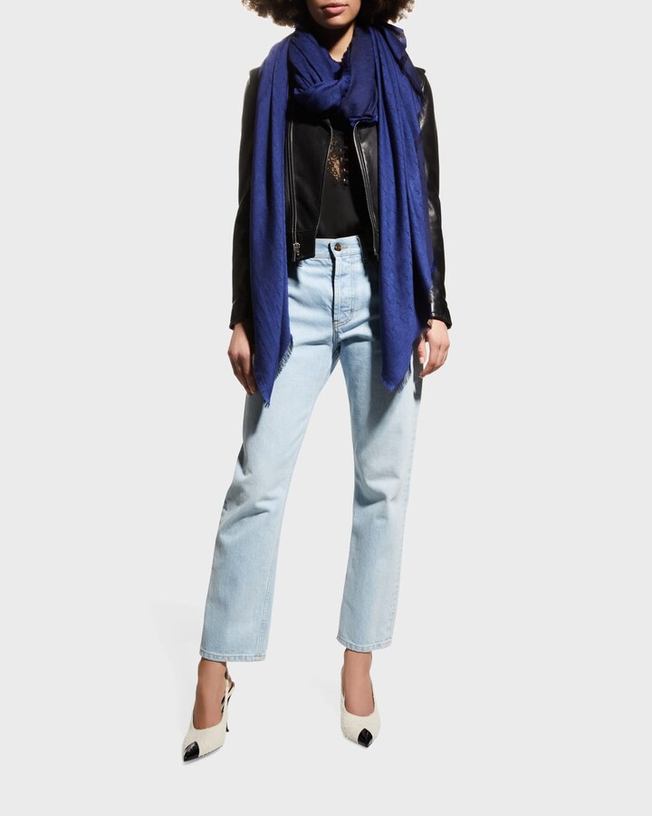 Saint Laurent Micro Monogram Scarf - ShopStyle Scarves & Wraps