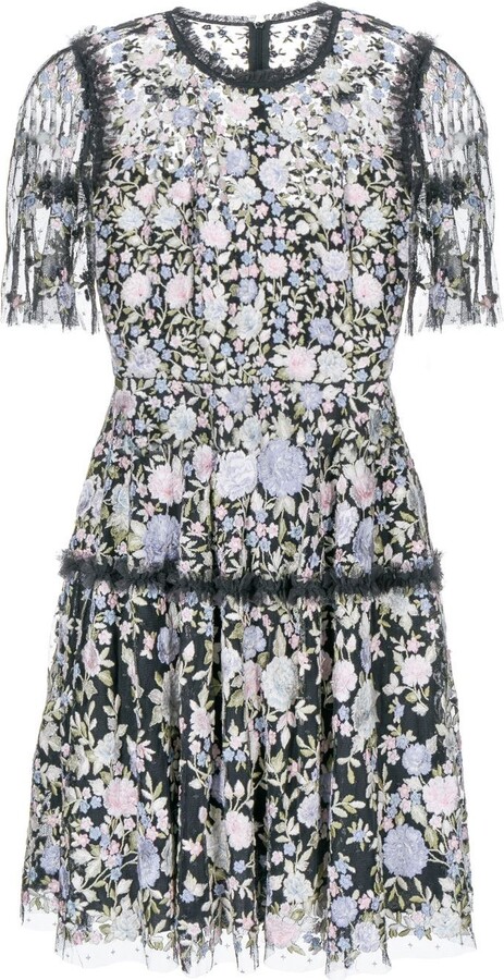 Needle & Thread Floral-Embroidered Mini Dress - ShopStyle