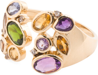 Hirajule Made In India 14kt Gold Multi Gemstone Bezel Set Ring - ShopStyle