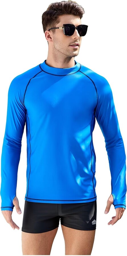 HDTIYUYP Rash Vest Mens Long-Sleeve - UPF Rash Guards Adult Swim Shirts ...