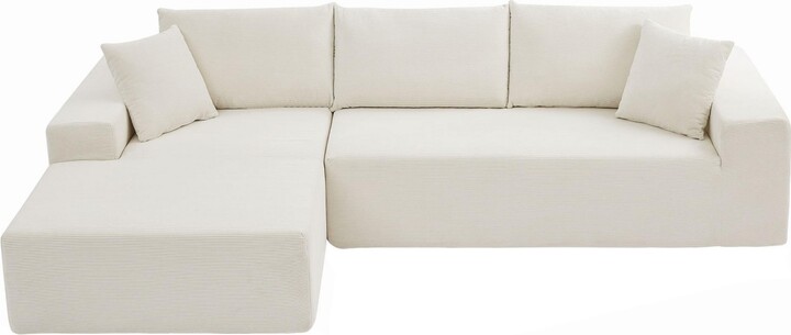 Simplie Fun Modern Minimalist L-Shape Sleeper Sofa with Free ...