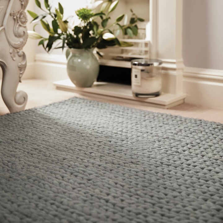 Dunelm Fusion Textured Wool Rug Fossil - ShopStyle