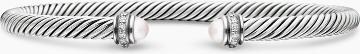 David Yurman Classic Cable Bracelet in Sterling Silver with Pearls and ...