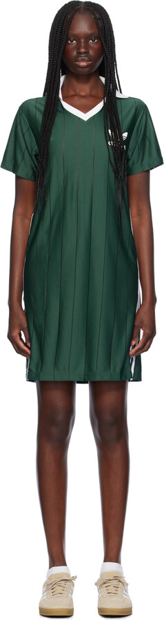 adidas Green Adicolor 3-Stripes Pinstripe Minidress - ShopStyle