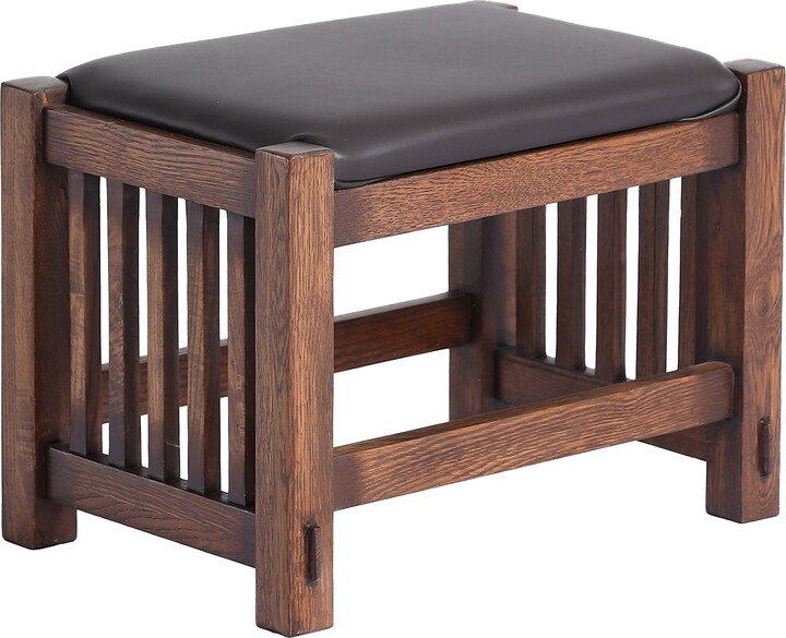 Etsy Mission Solid Oak Foot Stool With Spindles - Walnut Stain - ShopStyle