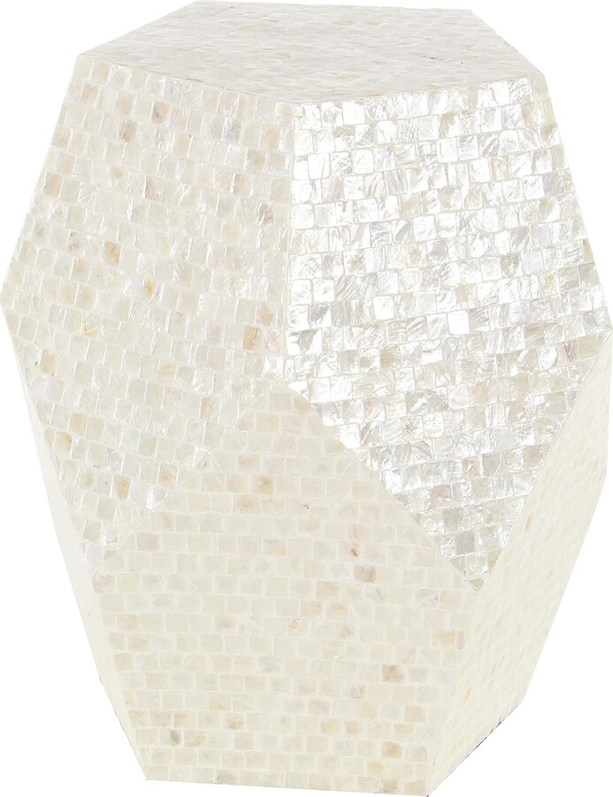 Deco 79 Mother of Pearl Shell Handmade Side End Accent Table End Table ...
