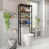 Tangkula Over The Toilet Storage 4-Tier Industrial Over-the-Toilet ...