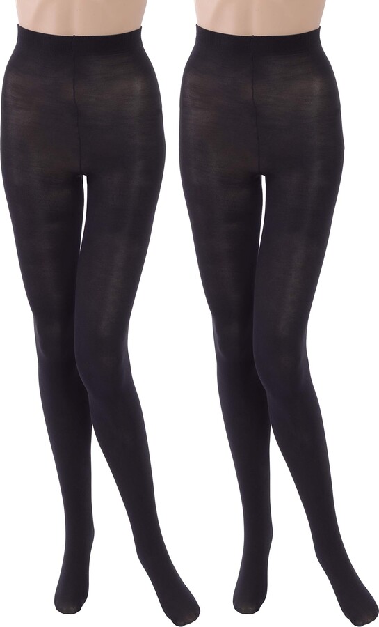 Leamel 2 Pairs Cotton Mix Soft Feel All Day Comfort 100 Denier Opaque ...