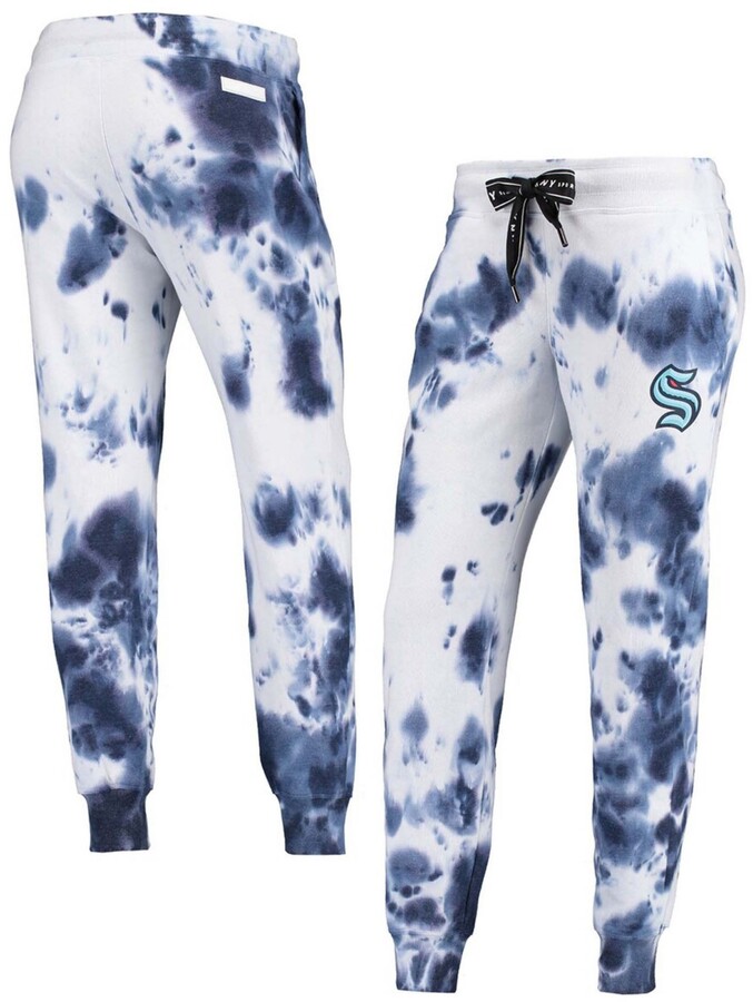 DKNY Women's White and Deep Sea Blue Seattle Kraken Melody Tie-Dye Jogger Pants - ShopStyle