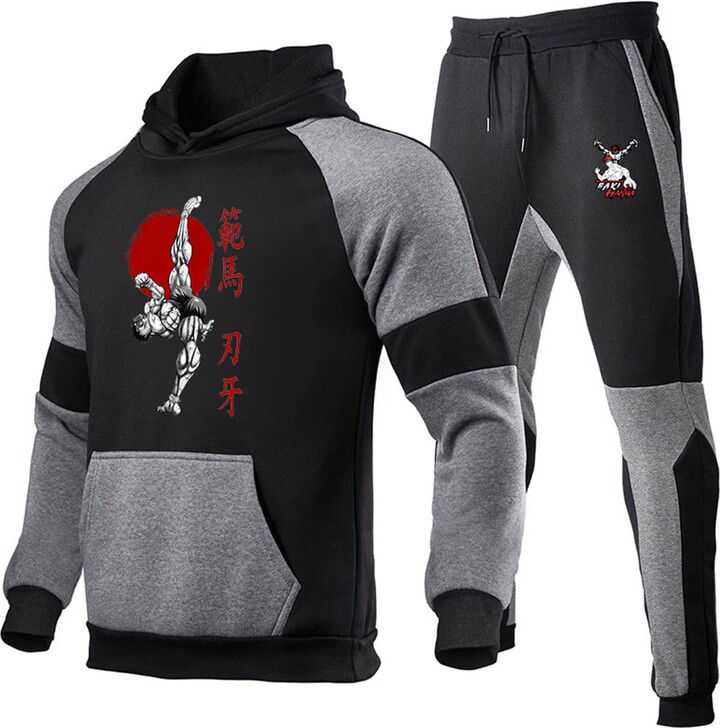 PERSIMONE Baki The Grappler Hoodie and Sweatpants Set Anime Hanma Baki ...