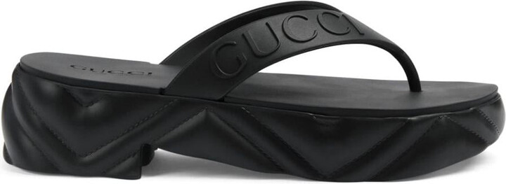 Gucci Tarifa rubber platform flip flops - ShopStyle