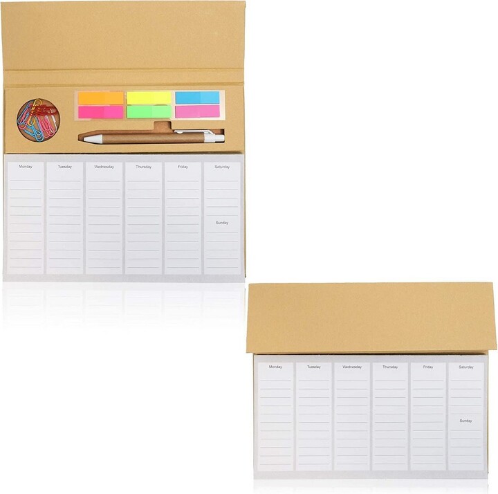 Paper Junkie 2-Pack Desktop Weekly Pads for Planning Notepad with Tasks ...