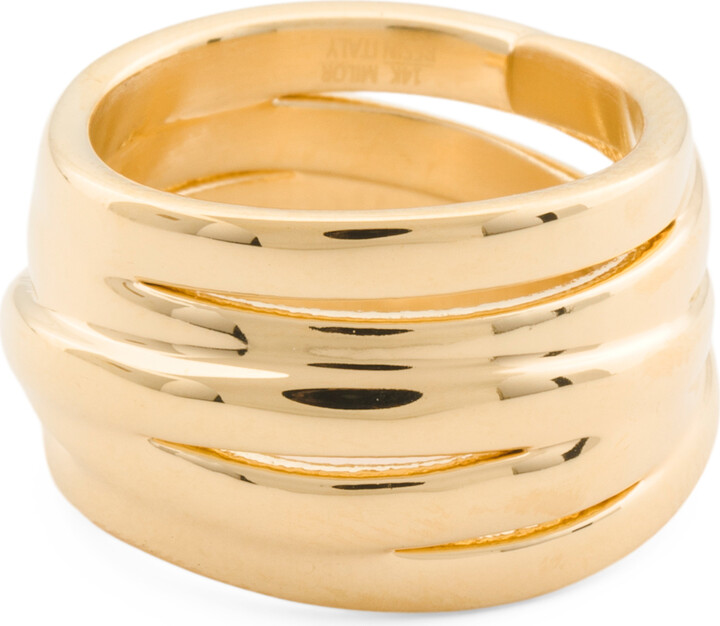 Milor Gold Made In Italy 14k Gold Wrapping Bands Ring - ShopStyle