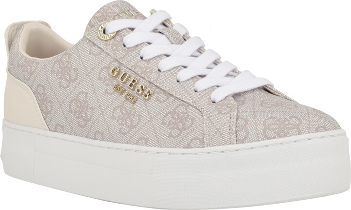 GUESS Women's Genza Platform Lace Up Round Toe Sneakers - ShopStyle