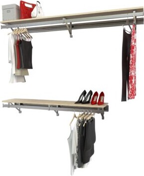 Arrange A Space Double Shelf-Hang Closet System with Long Hang (Bottom ...