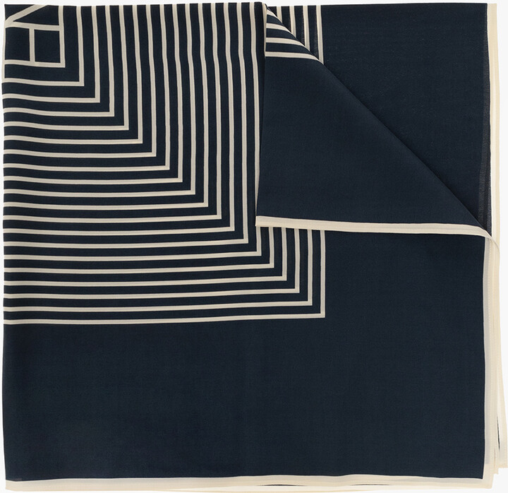 Totême Silk Shawl Navy - Blue - ShopStyle Scarves & Wraps