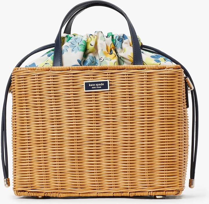 Kate Spade Sam Floral Medley Wicker Medium Satchel - ShopStyle