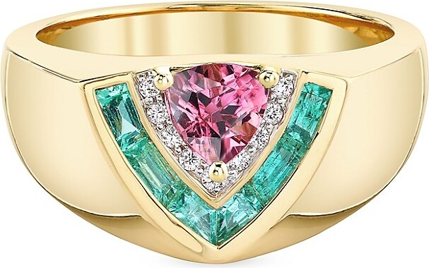 Emily P. Wheeler Tiered 18K Yellow Gold & Multi-Gemstone Ring - ShopStyle