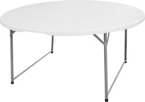 Luxdecor 5 ft 60 inch Round Banquet Dining Events Party White Plastic ...