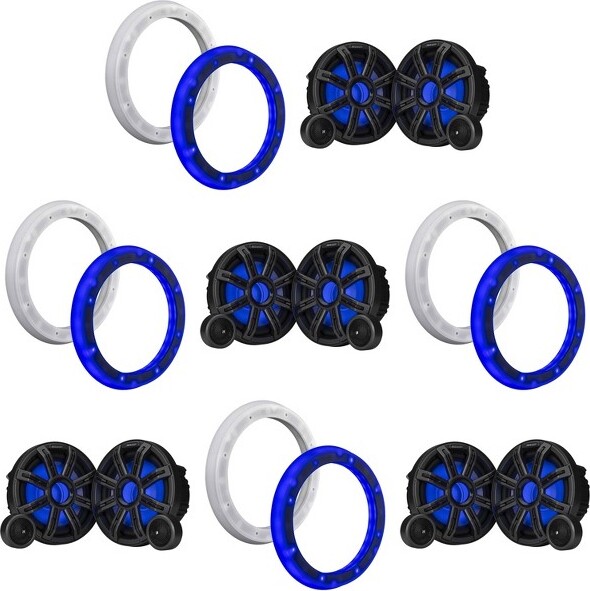 Kicker (4 Pair ) 51MSS84 8" Component LED Premium Marine Speakers ...