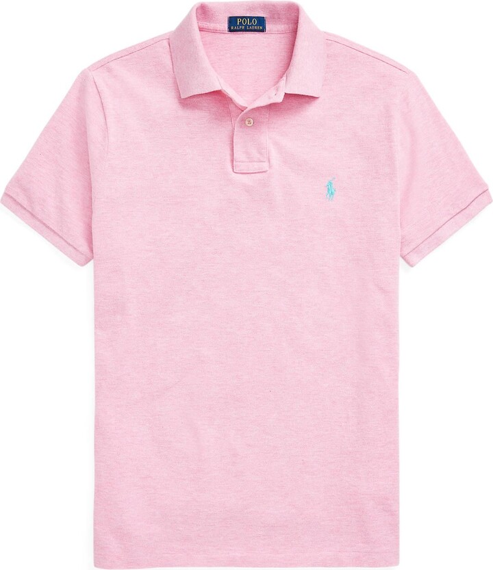 Polo Ralph Lauren Slim Fit Mesh Polo Shirt Polo Shirt Pastel Pink ...