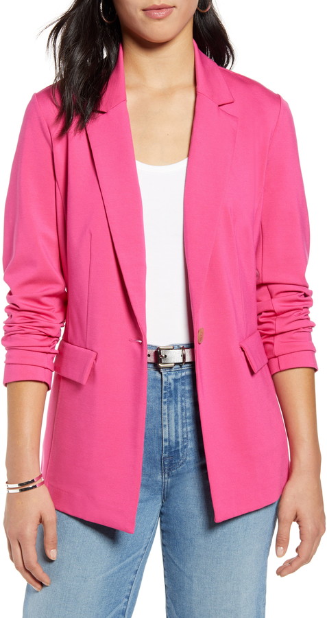Halogen One-Button Ponte Jacket - ShopStyle