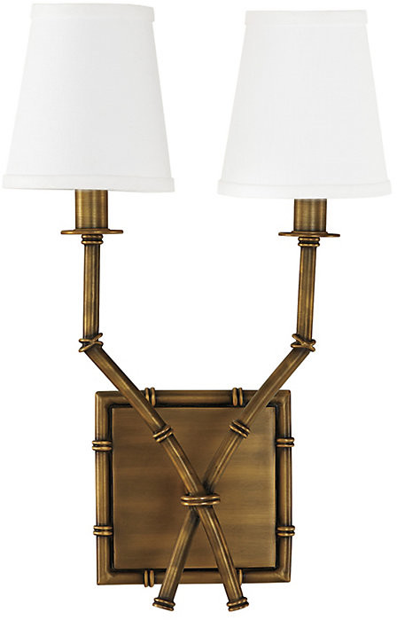 Ballard Designs Bamboo Double Arm Sconce with Shades - ShopStyle