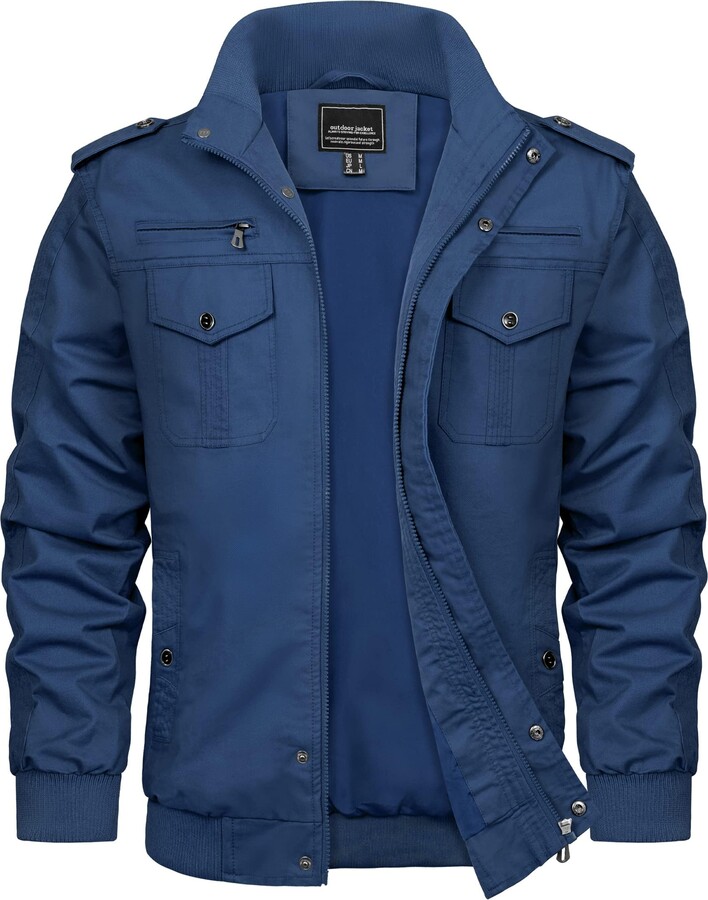 TACVASEN Men's Military Tactical Jackets Winter Cotton Bomber Jacket ...