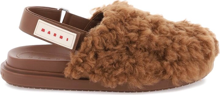 Marni Merino Wool Shearling Fussbett Sabots - ShopStyle Clogs