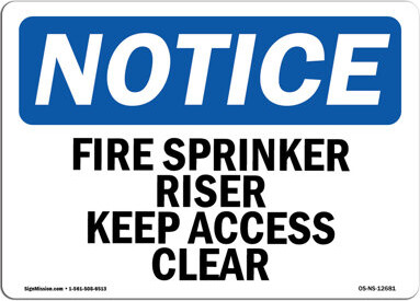 SignMission Fire Sprinkler Riser Keep Access Clear Sign - ShopStyle ...