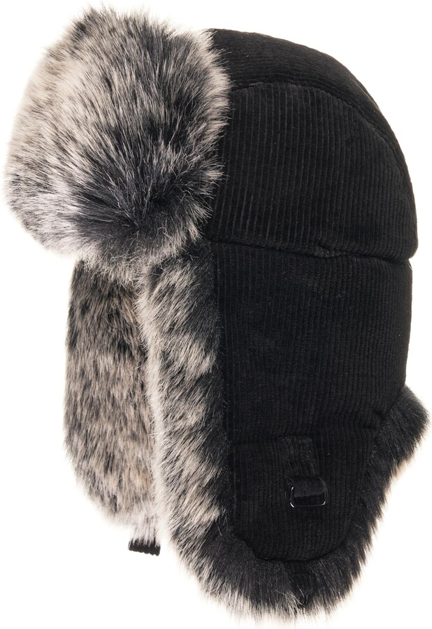 Futrzane Corduroy Trapper Hat - Womens Winter Hats with Ear Flaps - Russian Hat (M - ShopStyle