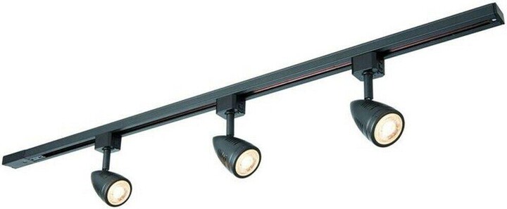 Loops 1m Adjustable Ceiling Track Spotlight Kit Matt Black 3x GU10 ...