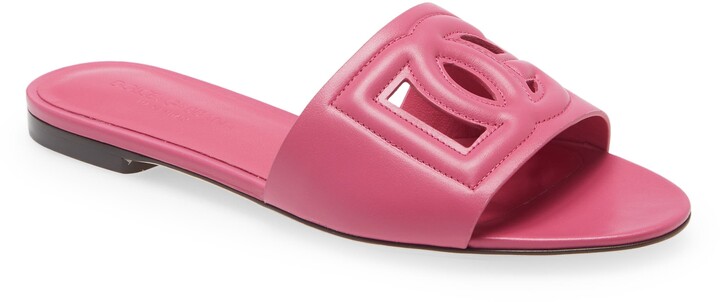 Dolce & Gabbana Bianca Interlock Slide Sandal - ShopStyle