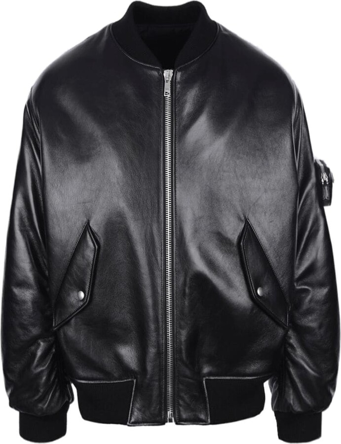 Prada Nappa Leather Bomber Jacket - ShopStyle