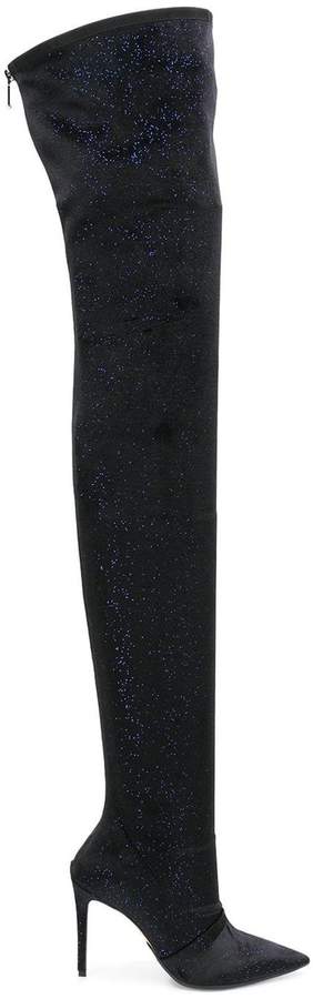 Balmain Black Over The Knee Boots - ShopStyle